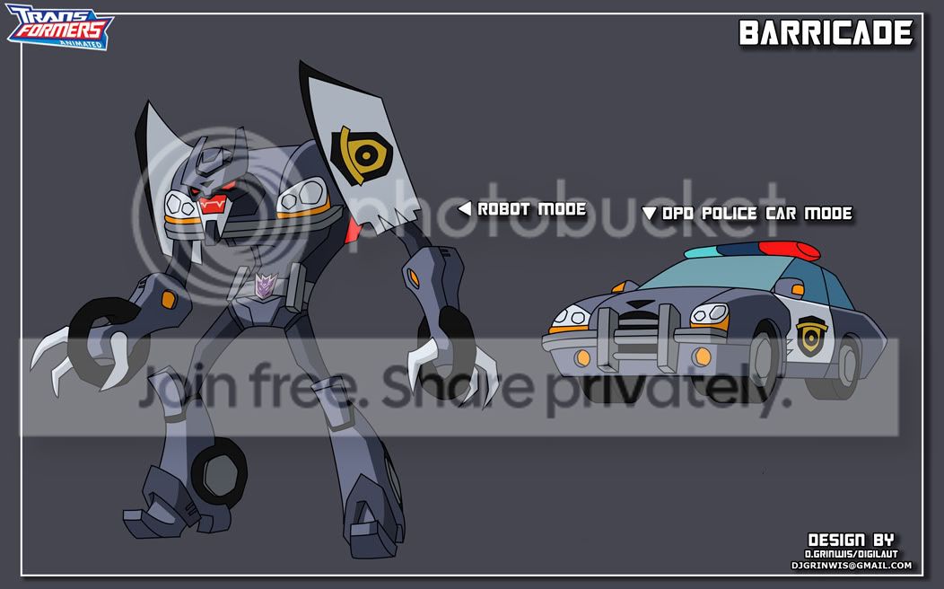 2D Artwork: - Transformers Animated BARRICADE | Page 3 | TFW2005 - The ...