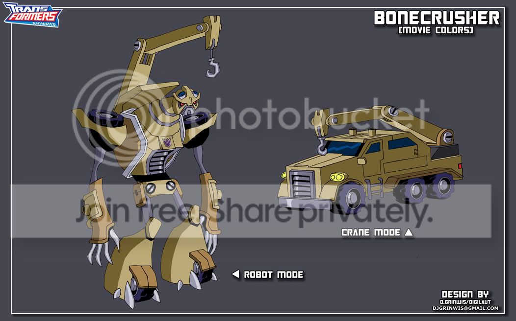 2D Artwork: - Transformers Animated BONECRUSHER | TFW2005 - The 2005 Boards